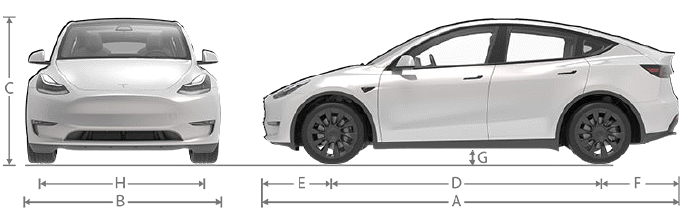 Abmessungen Tesla Model Y